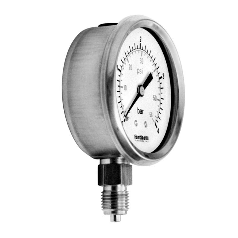 BRASS INTERNALS PRESSURE GAUGES SS CASE – VIBTIS