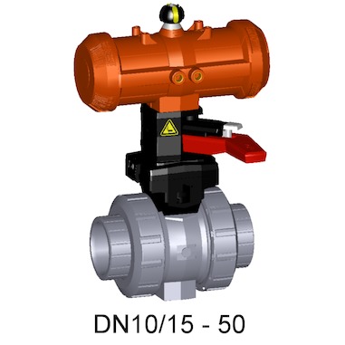 Ball valve type 230 ABS FC (Fail safe to close) With manual override With threaded sockets Rp ...