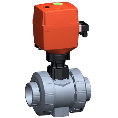 Ball valve type 179 ABS 24V With manual emergency override With solvent cement sockets metric ...